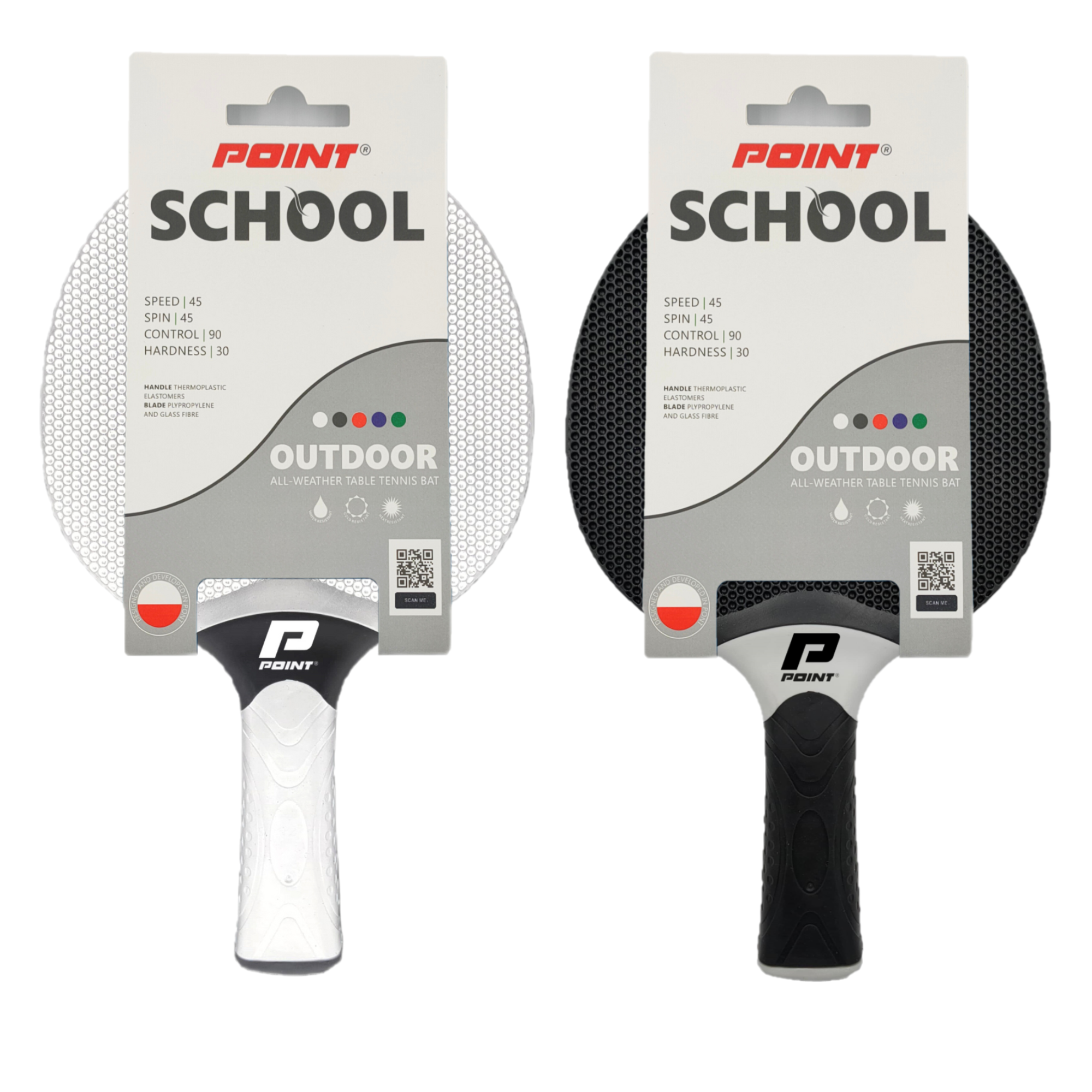 Zestaw rakietek OUTDOOR POINT SCHOOL BLUE/RED + 10 piłeczek